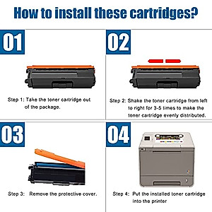 BIGSPCE TN-339 Compatible 12Pack (3BK/3C/3M/3Y) TN339 Super High Yield Toner Cartridge Replacement for Brother HL-L8250CDN L8350CDW/CDWT L9200CDW/CDWT MFC-L8600CDW 9460CDN DCP-9050CDN 9055CDN Printer
