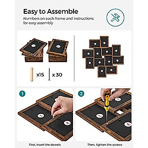 SONGMICS 4x6 Collage Picture Frames, Multi Picture Rustic Photo Frame Set with Glass Front for Wall Décor, Assembly Required (12-Pack)