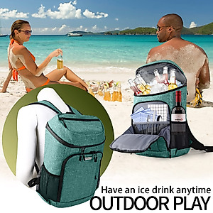 BAGLHER Cooler Backpack, Leakproof 30 Cans Insulated Soft Cooler Bag, Lightweight Lunch Box Backpack for Camping, Hiking, Picnics