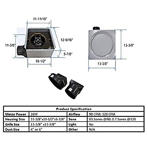 AP120-S G6 W Slim Fit 120-CFM Bathroom Ventilation Fan with White Grille