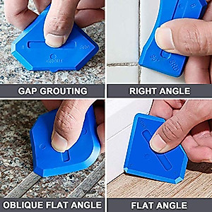 6 in 1 Silicone Caulking Tools 14Pcs Caulk Nozzle Applicator Finisher Kit Sealant Finishing Tool Grout Scraper Reusable Caulking Tool for Kitchen Bathroom Window