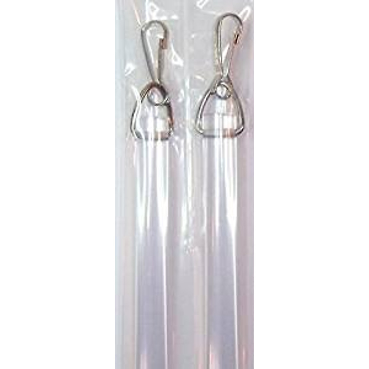 48" Heavy Duty Clear Acrylic Drapery Baton Curtain Wands 1/2" Thick with Stainless Steel Snap Hooks (2-Pack)