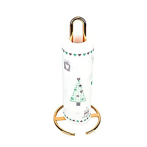 Winmien Magnetic Paper Towel Holder Countertop, Kitchen Standing Paper Towel Roll Holder for Bathroom Kitchen Organization and Storage, Standard or Jumbo-Sized Roll Holder (Gold)