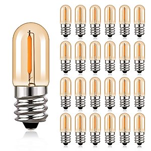 Hcnew LED Night Light Bulb T16 E12 Candelabra Base Small Light Bulbs Christmas Lights Salt Lamp Nightlight Replacement Bulb 1W Equivalent 10W Ultra Warm White 2200K Decorative Lighting,6 Pack