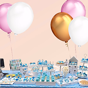 Sopeace 79 Pcs Decoration Kit Pink Gold Tissue Paper Pom Poms Flowers Papers Lanterns Circle Garland Latex Balloons Birthday Wedding Christening Frozen Theme Party Decorations for Adults Boys Girls