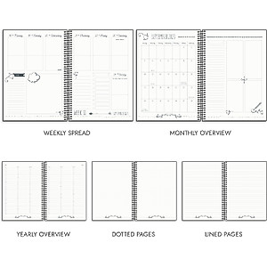 Doodle Life Planner for Academic Year 2023-2024 | 31 July 2023-25 August 2024 | Weekly Planner with Space for Creativity | Week to View Academic Diary 2023-2024 (Cover: Black) | 120gsm paper