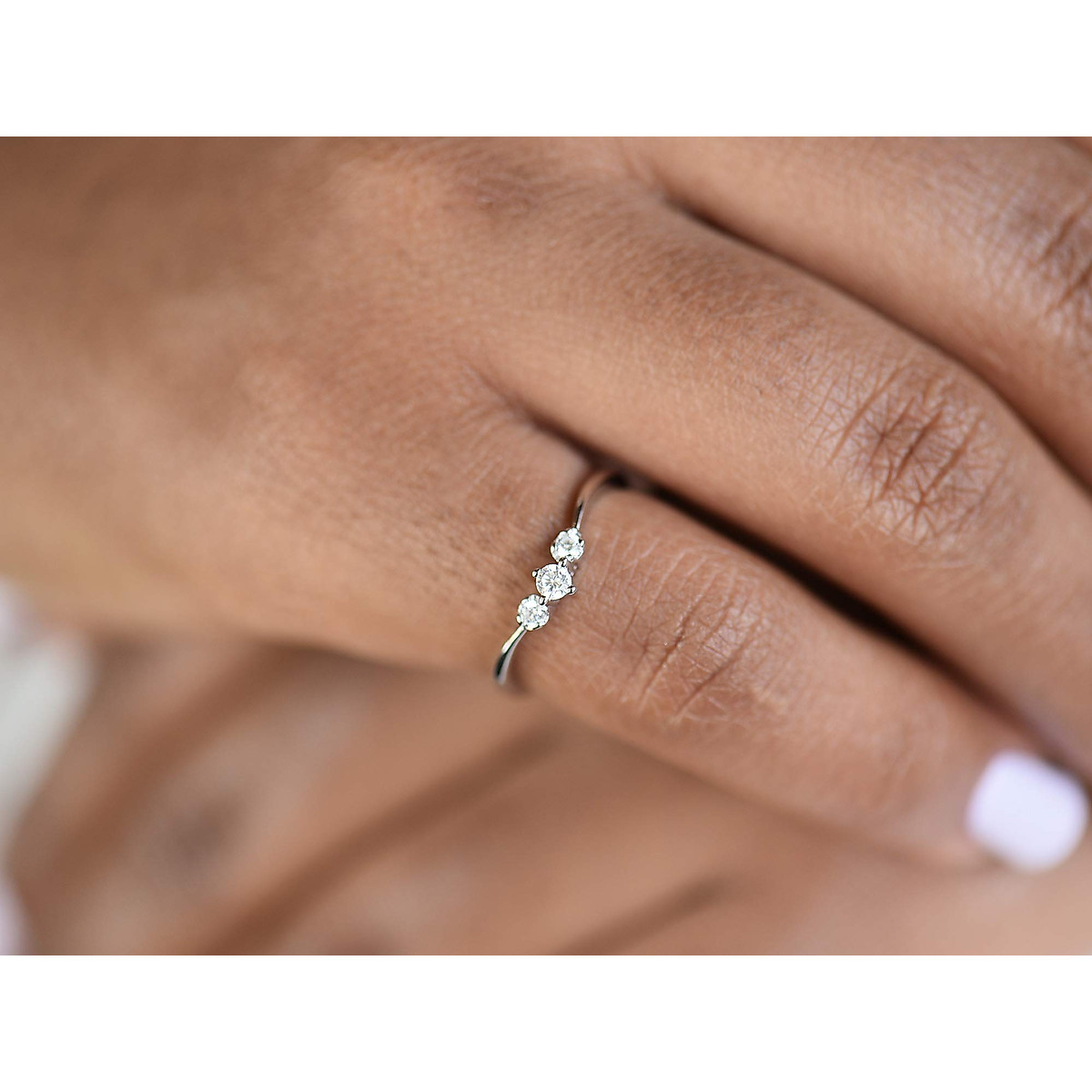 Blossom and Hue 18K Gold Plated Sterling Silver & Cubic Zirconia Curved Wedding Band