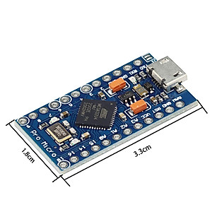 VKLSVAN 2PCS Pro Micro ATmega32U4 5V 16MHz Micro USB Development Board Module