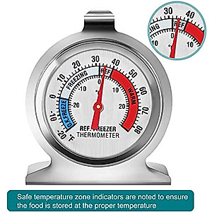 3-Pack Refrigerator Thermometer, Large Dial Freezer Thermometer,Classic Series Temperature Thermometer for Refrigerator Freezer Fridge Cooler