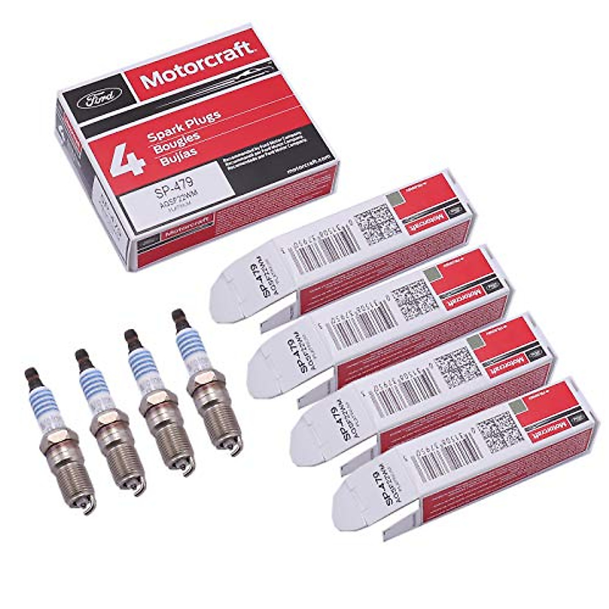 MAS Ignition Coil DG508 & Motorcraft Spark Plug SP479 compatible with Ford 4.6L 5.4L V8 DG457 DG472 DG491 CROWN VICTORIA EXPEDITION F-150 F-250 MUSTANG LINCOLN MERCURY EXPLORER (Set of 8)