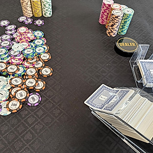 Speed Cloth Poker Table Fabric - 108X60 Inch Section of Casino Card Game Table Felt Top Cover Accessories - Black