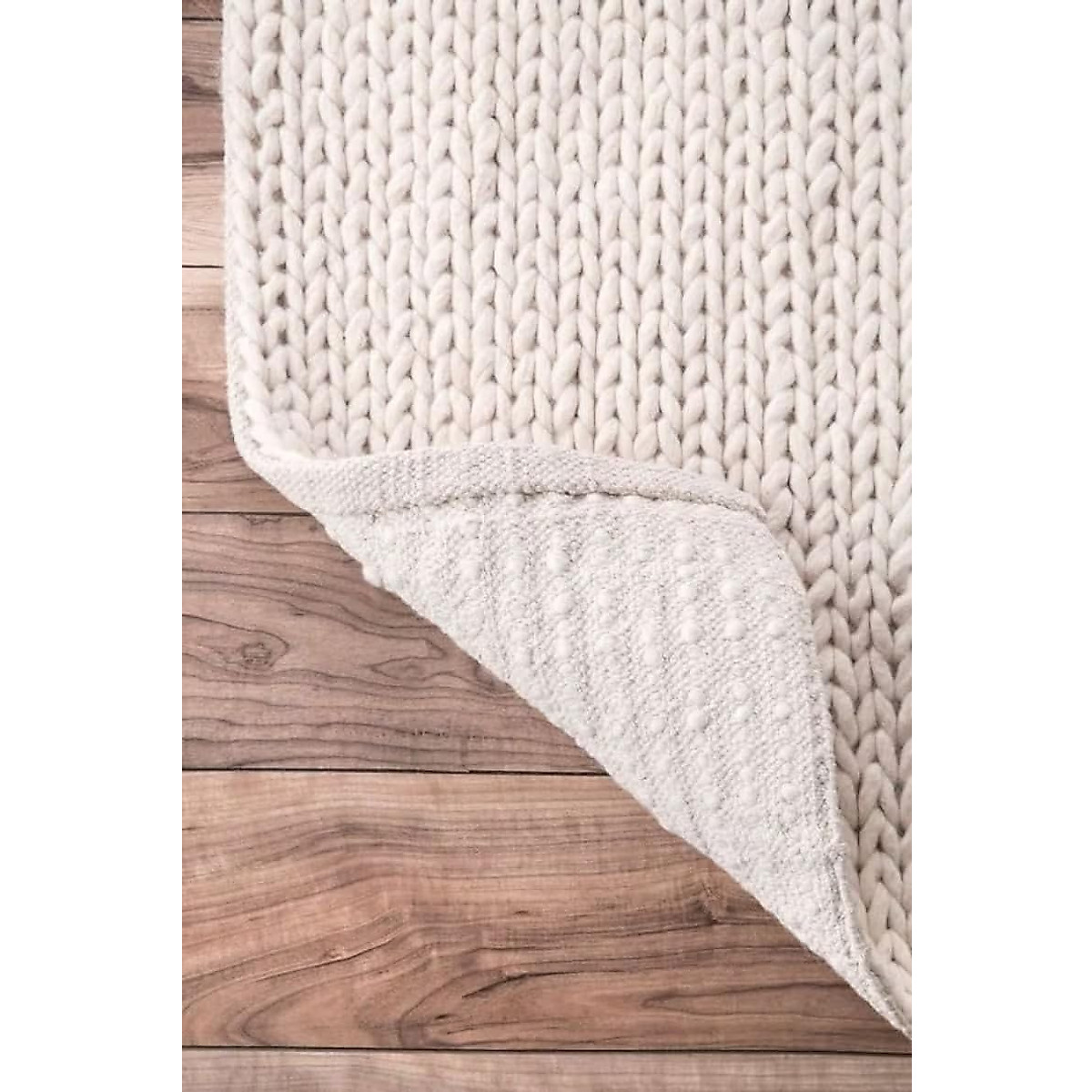 Generic Pella Off White Rug/Ivory/Cream Rug for Living Room, Ivory Area Rugs for Bedroom, Off White Living Room Rugs, Chunky Rug, Knotted Cozy Soft Wool Rug, Aesthetic Rug (8x10)