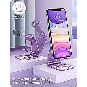 i-Blason Cell Phone Stand, Foldable Adjustable Phone Mount Holder, Compatible with iPhone 14/iPhone 13/iPhone 12/iPhone 11/Galaxy S22/S21/Pixel 6, Android Smartphones, All Smart Phone (Ameth)