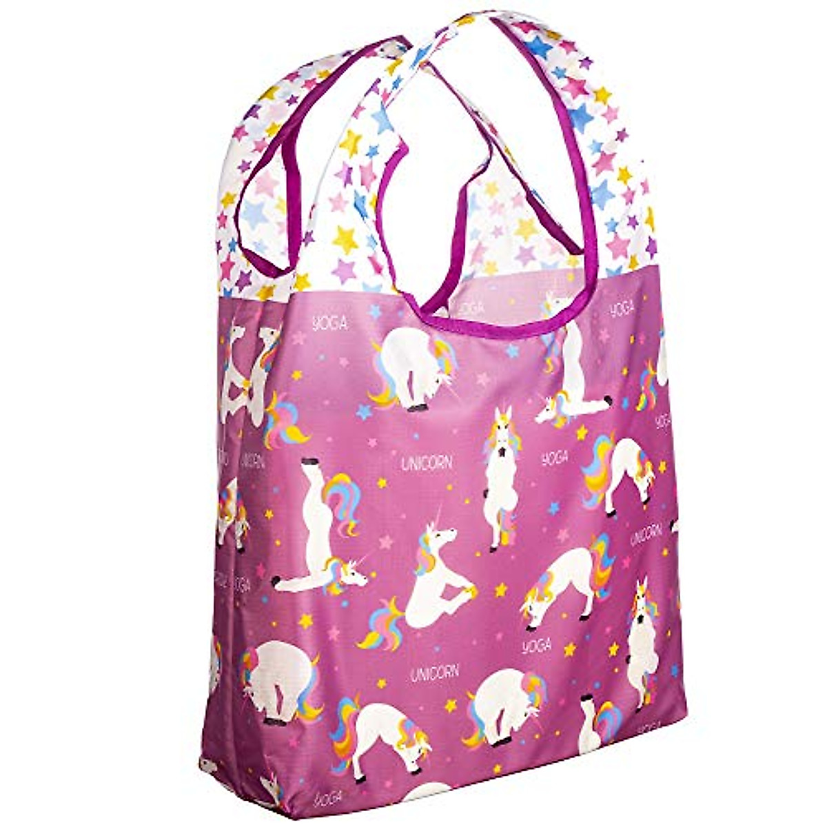 O-WITZ Reusable Shopping Bag, Ripstop, Folds into Pouch, Unicorn