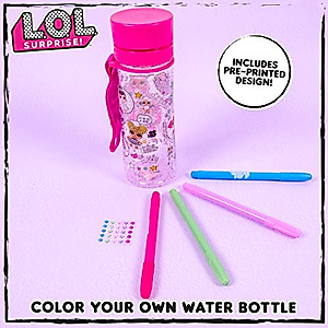 L.O.L. Surprise!Create Your Own Color Changing Water Bottle & Color Your Water Bottle,Great For Travel & Road Trips,Sports & School, Creative Gift Idea,Arts & Crafts Activity Kids Ages 6,7,8,9,10-Pink