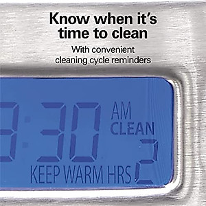 Hamilton Beach One Press Programmable Dispensing Drip Coffee Maker with 12 Cup Internal Brew Pot, Removable Water Reservoir, Black & Stainless Steel (48465)