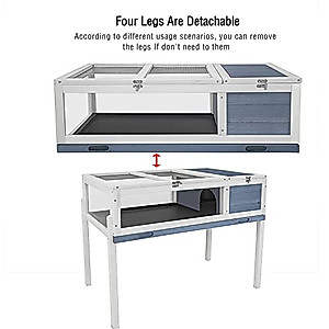 BIRASIL Wood Tortoise House, Indoor Turtle Habitat Reptile Cage, Tortoises Enclosure for Small Animals Lizards Hamster