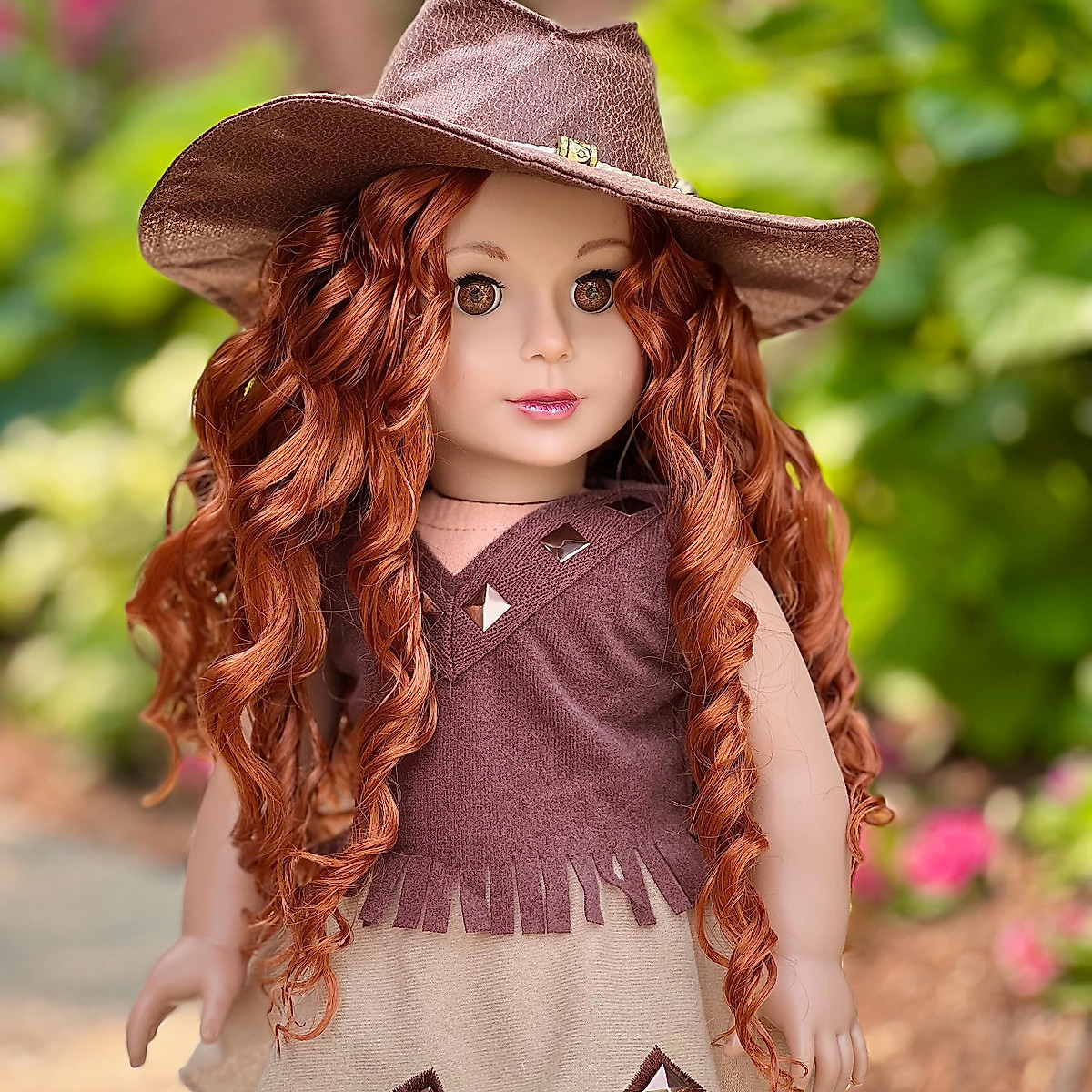 - Cowgirl - 4 Piece 18 inch Doll Outfit - Cowgirl Hat, Skirt, Top and Cowgirl Boots - (Doll Not Included)