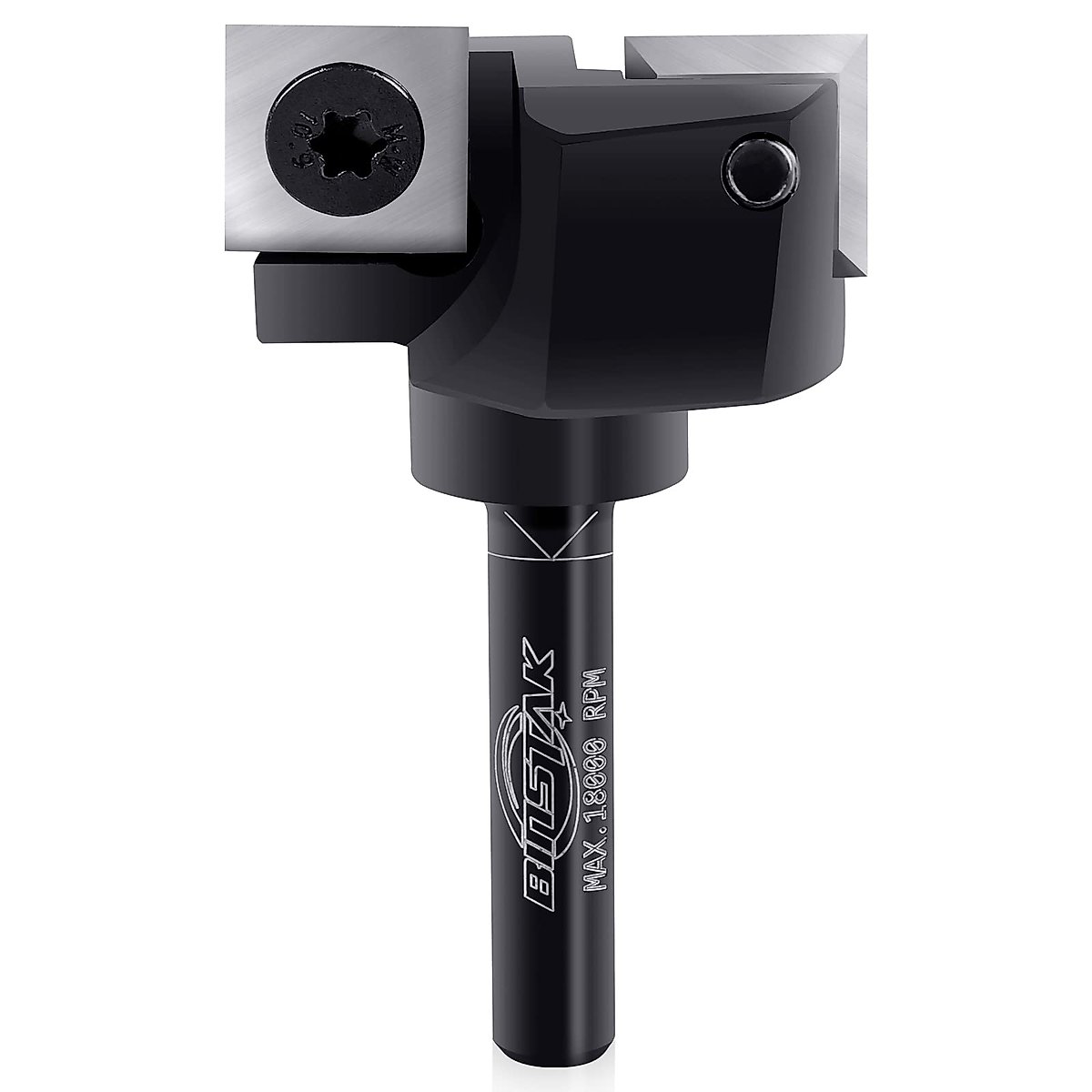 BINSTAK CNC Spoilboard Surfacing Router Bit, 1/4" Shank 1-1/4" Cutting Diameter, Carbide Insert Slab Flattening Router Bits Planing Bit