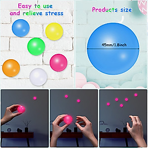 Chivao 28 Pieces Sticky Ceiling Balls Glowing Stress Balls Glow in The Dark Luminous Sticky Glow Balls Fidget Light up Sticky Ball Sensory Ceiling Globes Balls for Relax