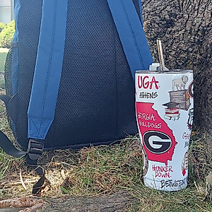 University of Georgia 30oz Stainless Steel 3D Icon Travel Mug– High Performance Double-Walled Thermos w/Convertible Lid & Straw – Insulated Decorative NCAA Beverage Tumbler – For Hot or Cold Drinks