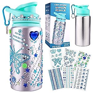 Gift for Girls, Decorate Create Your Own Water Bottle Kits for Girls, Girls DIY Arts and Crafts Kits Supplies Toys for Children Ages 4-6-8-12, Birthday Valentines Gifts for Kids Daughter Gift Ideas