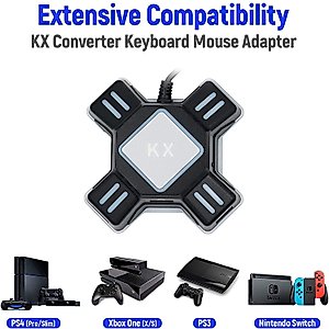 JZW-Shop Keyboard Mouse Converter for PS4/N-Switch/PS3/Xbox One, USB Mouse Keyboard Adapter Converter