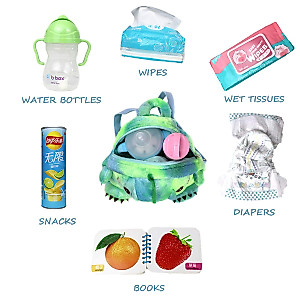 Heltid Kids Dinosaur Toddler Backpack with Leash,Cute Plush Animal Backpack for boys