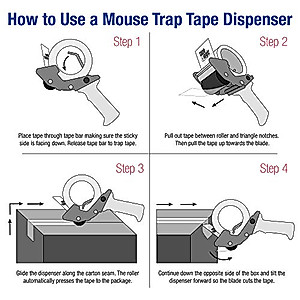 Ship Now Supply Tape Logic Mouse Trap Carton Sealing Tape Dispenser, 2"