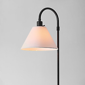 Globe Electric 67397 Barden 58" Floor Lamp, Black, Dark Gray Velvet Shade, On/Off Socket Rotary Switch