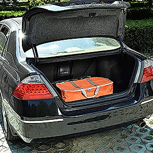 Rowzzi Portable BBQ Tool Storage Bag, Waterproof BBQ Tools Carry Bag, Oxford Fabric Grill Tool Carry Bag, Outdoor BBQ Grill Accessories Bag for Camping Picnic Trip (Black, 32)