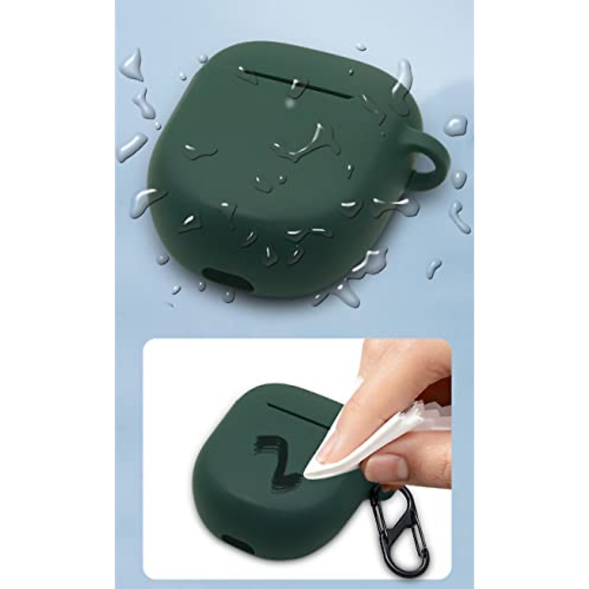 for Bose QuietComfort Earbuds II Silicone Case Anti-Fall Anti-Scratch Shockproof Protective Cover with Keychain (Yellow)