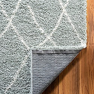 Rugs.com Soft Touch Shag Collection Area Rug – 2x3 Sage Green Shag Rug Perfect for Entryways, Kitchens, Breakfast Nooks, Accent Pieces