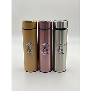 Arctic Heir 16oz Vacuum Flask Thermos w/ Tea Infuser & LED Digital Temperature Display (Gold)