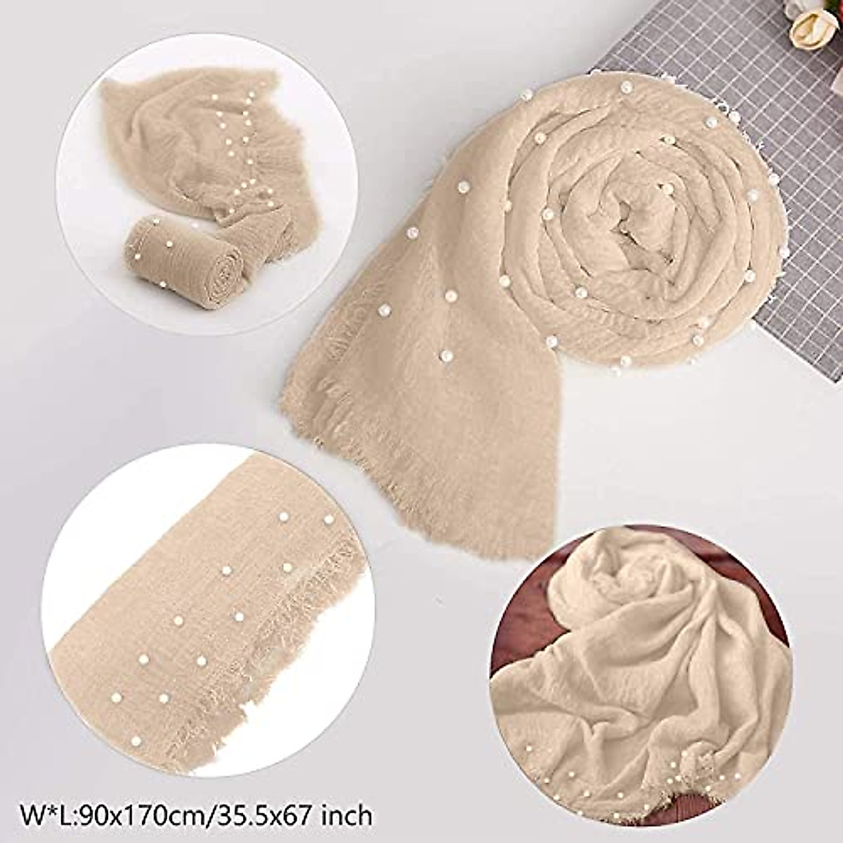 Newborn Photography Props, SPOKKI 5PCS Baby Photoshoot Set with Photo Donut, Pillow and Infant Long Ripple Wrap Props for Boy Girl Princess Twins Birthday Party (A)