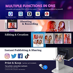 RAUBAY Camera Photo Booth Machine, Portable DSLR Selfie Station with 15.6" Touch Screen PC, APP Control LCD Screen Metal Shell Stand, RGB Fill Light, Flight Case for Wedding, Parties, Rental Business