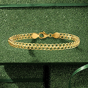 Ross-Simons Italian 18kt Yellow Gold Flat-Link Chain Bracelet. 7.5 inches
