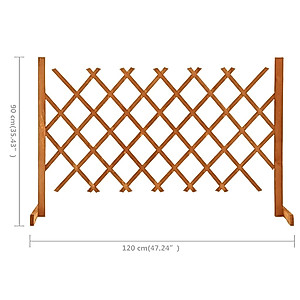 Garden Trellis Fence,Garden Fence Border,Portable Fence,Privacy Fence,Fencing for Yard,Private Fence,Garden Fence for Dogs,for Patio,Backyard,Outdoor Pool,Porch,Orange 47.2"x35.4" Solid Firwood