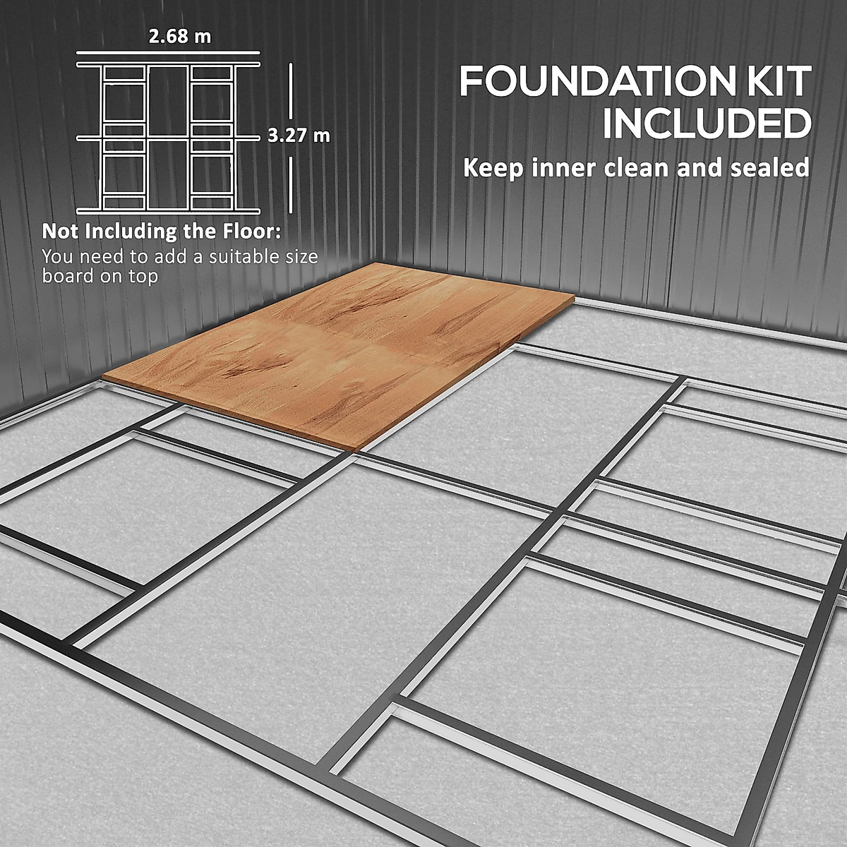 Outsunny 11' x 13' Outdoor Storage Shed, Garden Tool Metal Shed with Foundation Kit, Double Lockable Door, Air Vents and Sloping Roof, for Backyard, Patio, Lawn, Light Gray