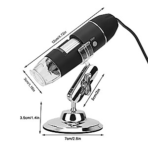 USB Digital Microscope,1600X Magnification Endoscope Mini Camera with 8 LEDs and Microscope Metal Stand,Compatible with Android, Mac,Window 7 8 10 for Kids, Students, Adults
