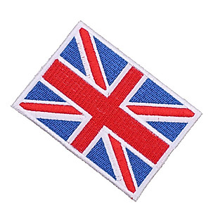 TENDYCOCO British Union Jack Embroidered Patch England Flag UK Great Britain Iron on Sew on Emblem Art Craft Patches for Clothes Jacket Costume Hat 6pcs