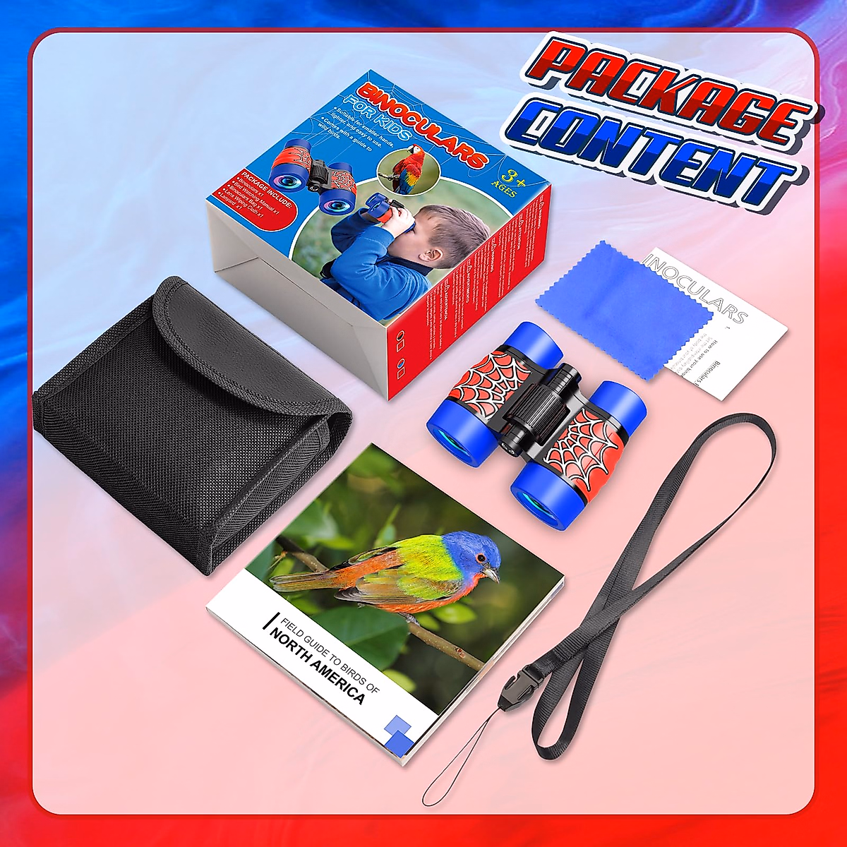 Binoculars Toys for Kids Ages 3-8: Spidolapse Outdoor Adventure Toy with Bird Watching Guide for 4 5 6 7 8 Year Old Boys Girls Easter Birthday Gifts Toddler Travel Camping Binoculars Toy Age 4-6