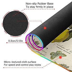 Lemon Tree Wireless Charging Mouse Pad for Mobile Phone Extra Large Gaming Mousepad with 13 Lighting Modes Keyboard Mat for MacBook PC Laptop Desk Office Home Gaming