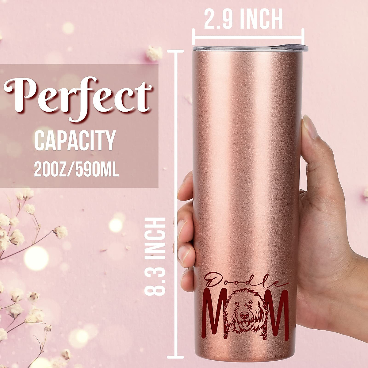 Onebttl Goldendoodle Gifts for Women & Girl, 20oz Stainless Steel Insulated Tumbler, Novelty Golden Doodle Gifts for Dog Lovers, Golden Doodle Dog Mom Gifts - Doodle Mom