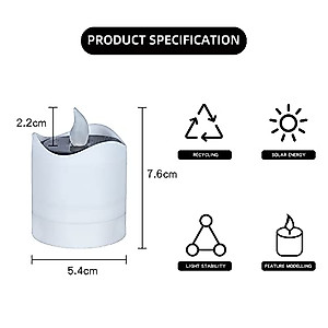 ZHAOFUBAO Solar Candle Lights,Flameless Candle Lights,Solar Rechargeable Tea Wax lamp,6 flameless Candle Light, Suitable for Wedding, Valentine's Day, Halloween, Christmas, Garden Decoration, etc.