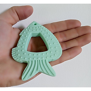 Baby Teether 3 M+,Chew Toys for Kids Boy Girl Biting Chewing Needs,Funny Fish Teether,Durable, Food Grade Silicone BPA-Free