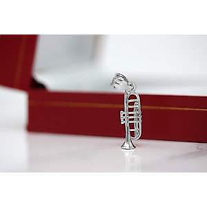CaliRoseJewelry Sterling Silver Trumpet Horn Charm Pendant