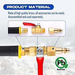 RV Winterizing Kit with Sprinkler Blowout Adapter, Shut Off Valve - For Winterizing RV, Camper, Boat, Motorhome Systems