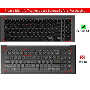 Keyboard Cover for ASUS VivoBook F512DA F512FA F512JA X512FA X512DA X515JA / ASUS VivoBook S512 S530UA S530FA Keyboard Cover Skin, ASUS VivoBook 15.6 inch Laptop Accessories, Black