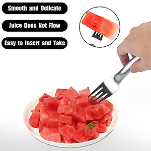 Watermelon Slicer Fork, Stainless Steel Watermelon Slicer Cutter Summer 2-in-1 Watermelon Fork Slicer Fruit Cutting Fork Tool